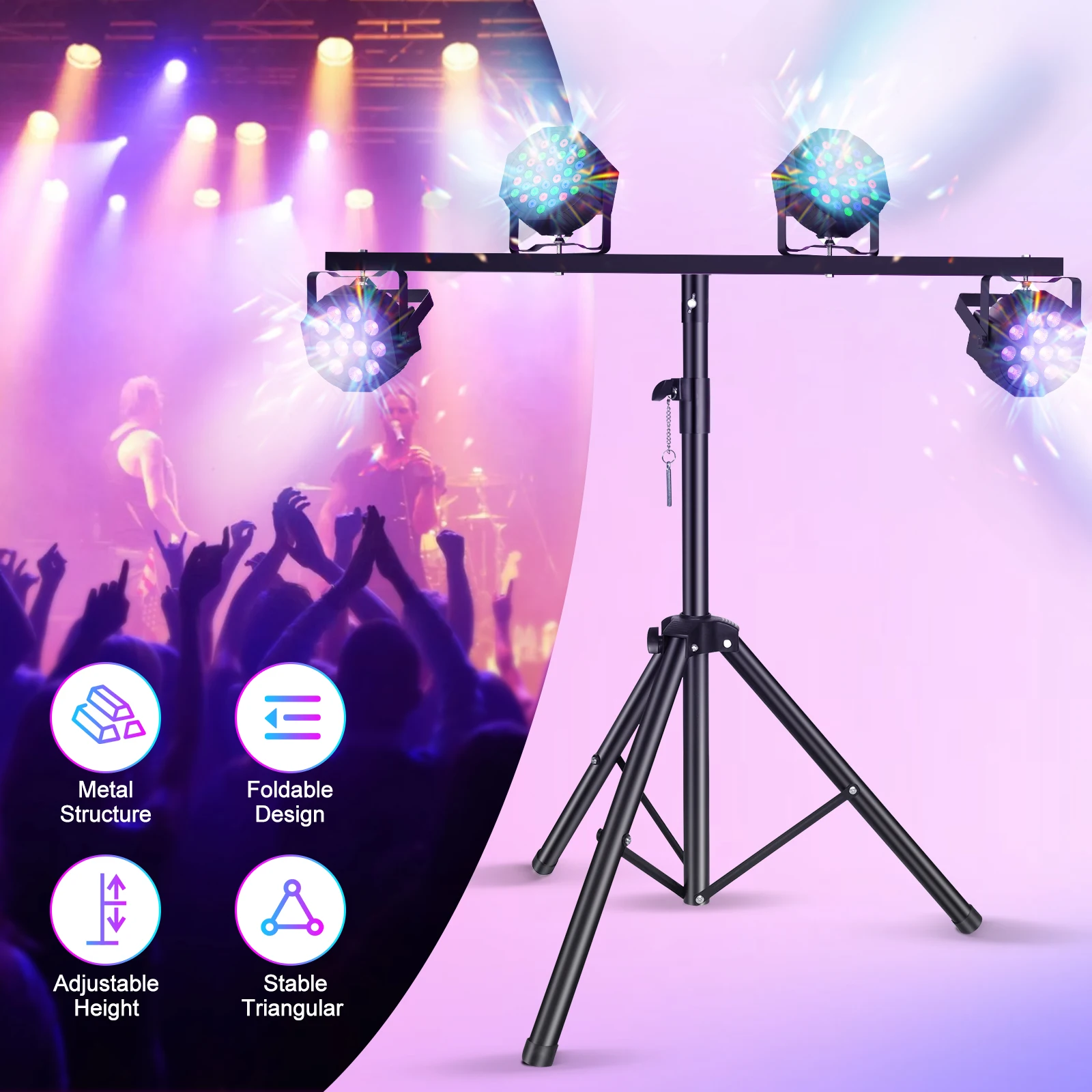 180cm-Tripod-DJ-Light-Stand-Stage-Lights-Stand-Adjustable-39-75-Inch-DJ ...