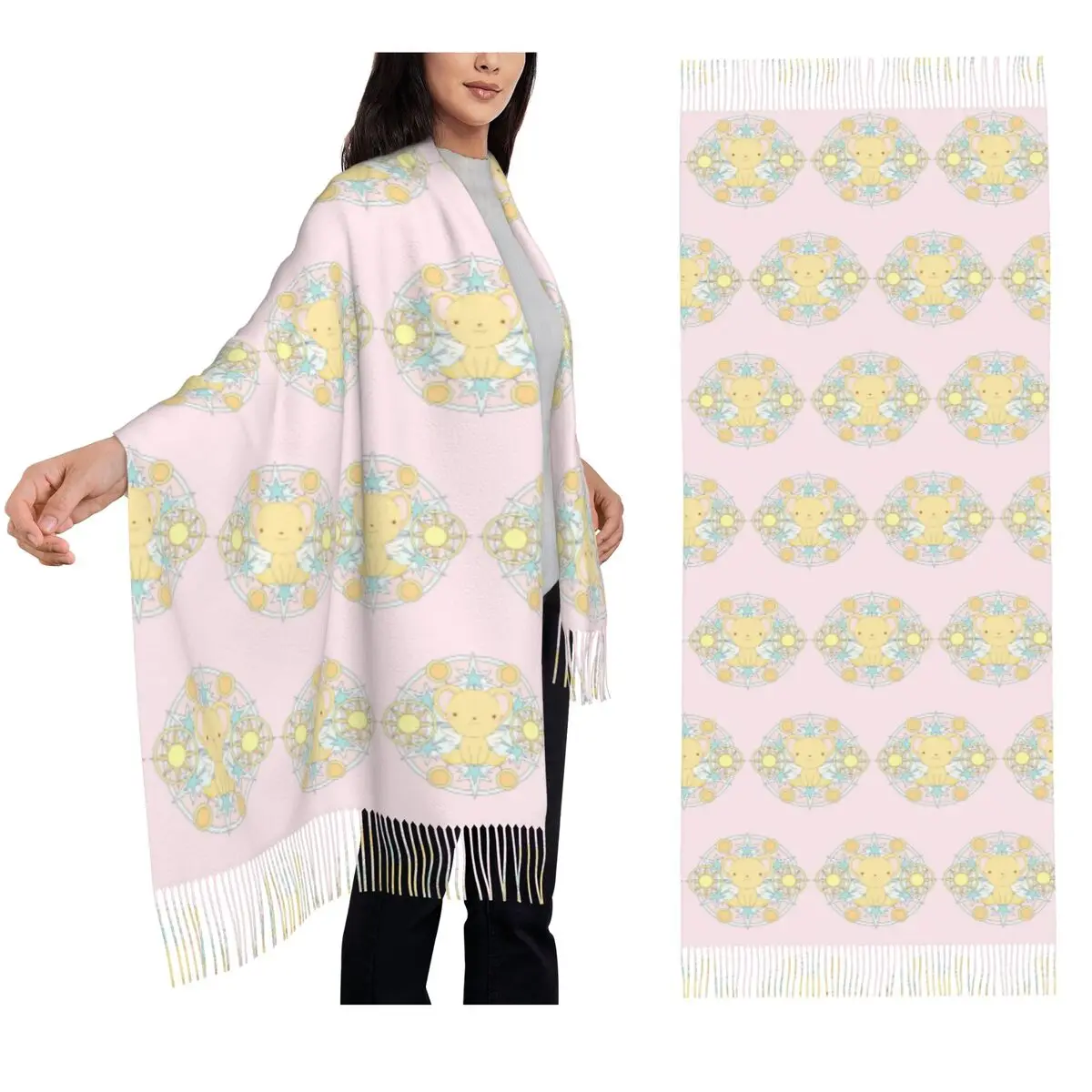 Kero Sakura Card Captor Kawaii Scarf Tassel Scarves Women Soft Warm ...