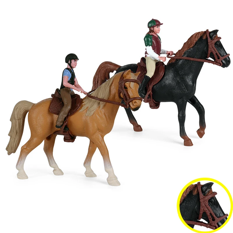 1Set-Simulation-Animals-Horse-racing-Models-Action-Toy-Figures-Solid ...