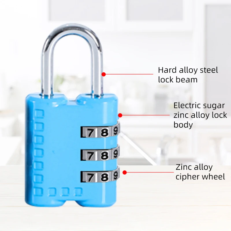 3-Digit-Dial-Combination-Code-Number-Lock-Padlock-For-Luggage-Zipper ...