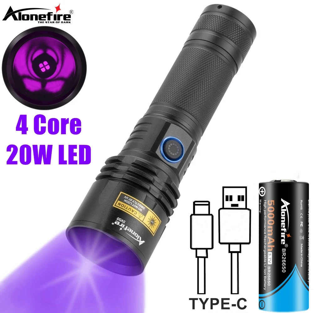 Alonefire-SV50-15W-365nm-UV-Purple-Light-USB-Ultraviolet-Lanterna ...