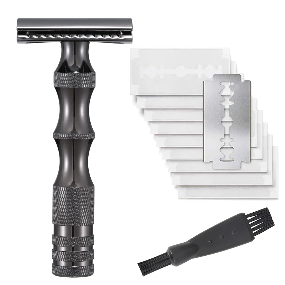 Safety-Razor-Made-of-Metal-for-Men-Including-10-Double-Edge-Blades-Zero ...