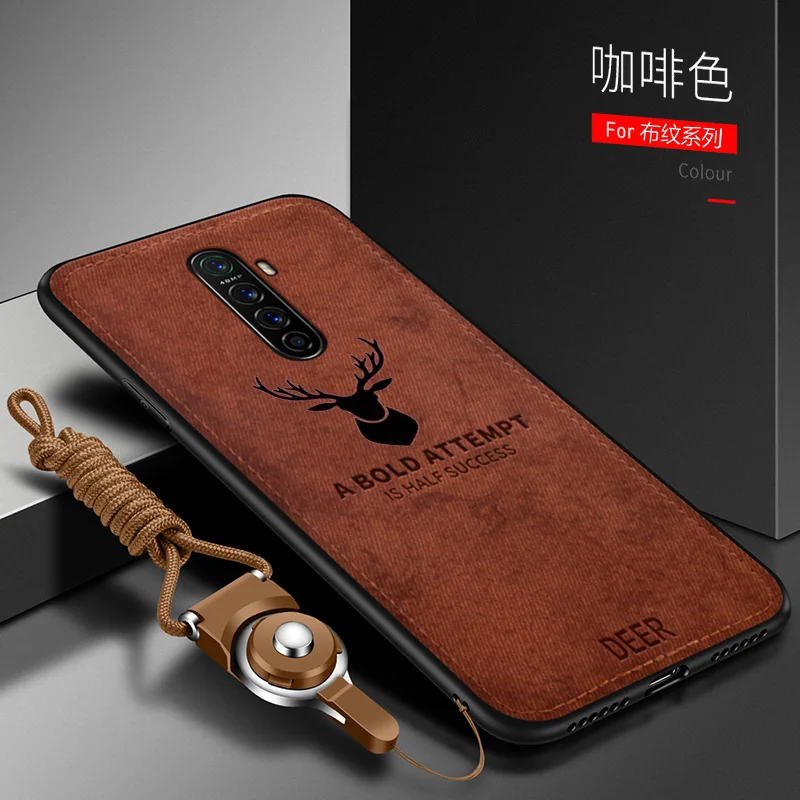 For-OPPO-Realme-X2-Pro-Case-Luxury-Soft-Silicone-Hard-fabric-Deer-Slim ...