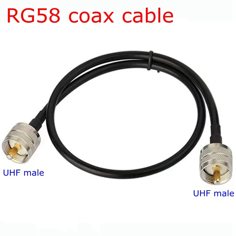 RG58-Coax-Cable-SL16-UHF-PL259-Male-To-UHF-Male-Connector-PL-259-Male ...