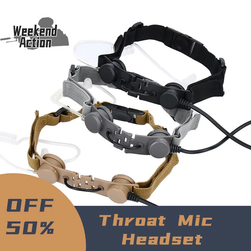 WADSN-Tactical-Throat-Mic-Eaphone-Laryngeal-For-Kenwood-BaoFeng-UV-5R ...