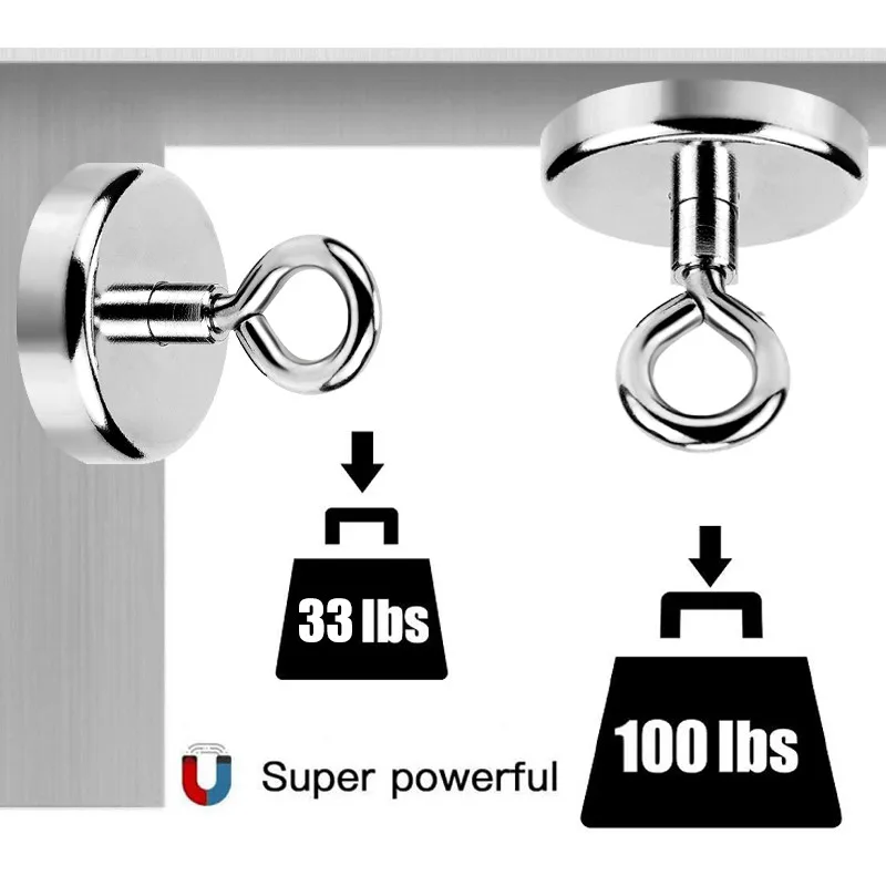 10Pcs Neodymium Magnet Rare Earth Magnetic Hooks with Countersunk Hole ...