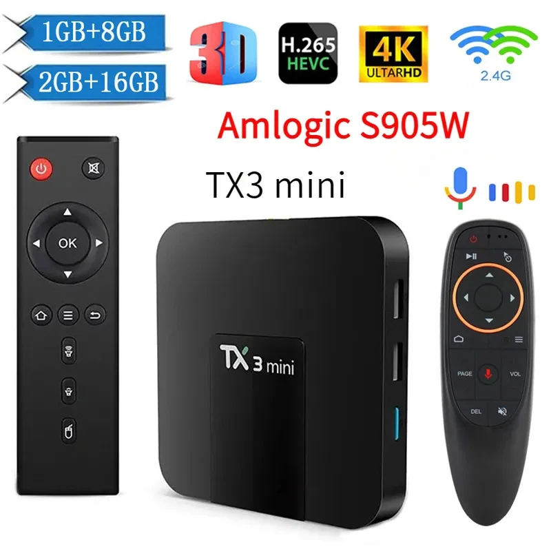 Mini IPTV Smart Media Player TV Box, Android 7.1, HDR10, HD, 4K, 3D, H ...