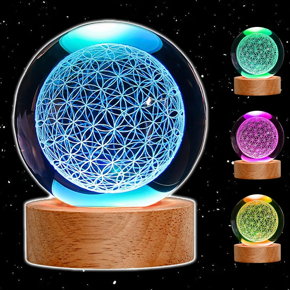 1pc-3D-Laser-Engraved-Flower-of-Life-Crystal-Ball-RGB-16-Color-Night ...