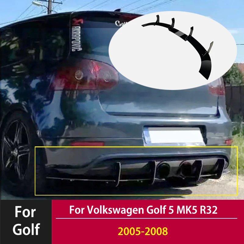 For-Volkswagen-2005-2008-Golf-5-MK5-R32-Car-Rear-Diffuser-Lip-Splitter ...