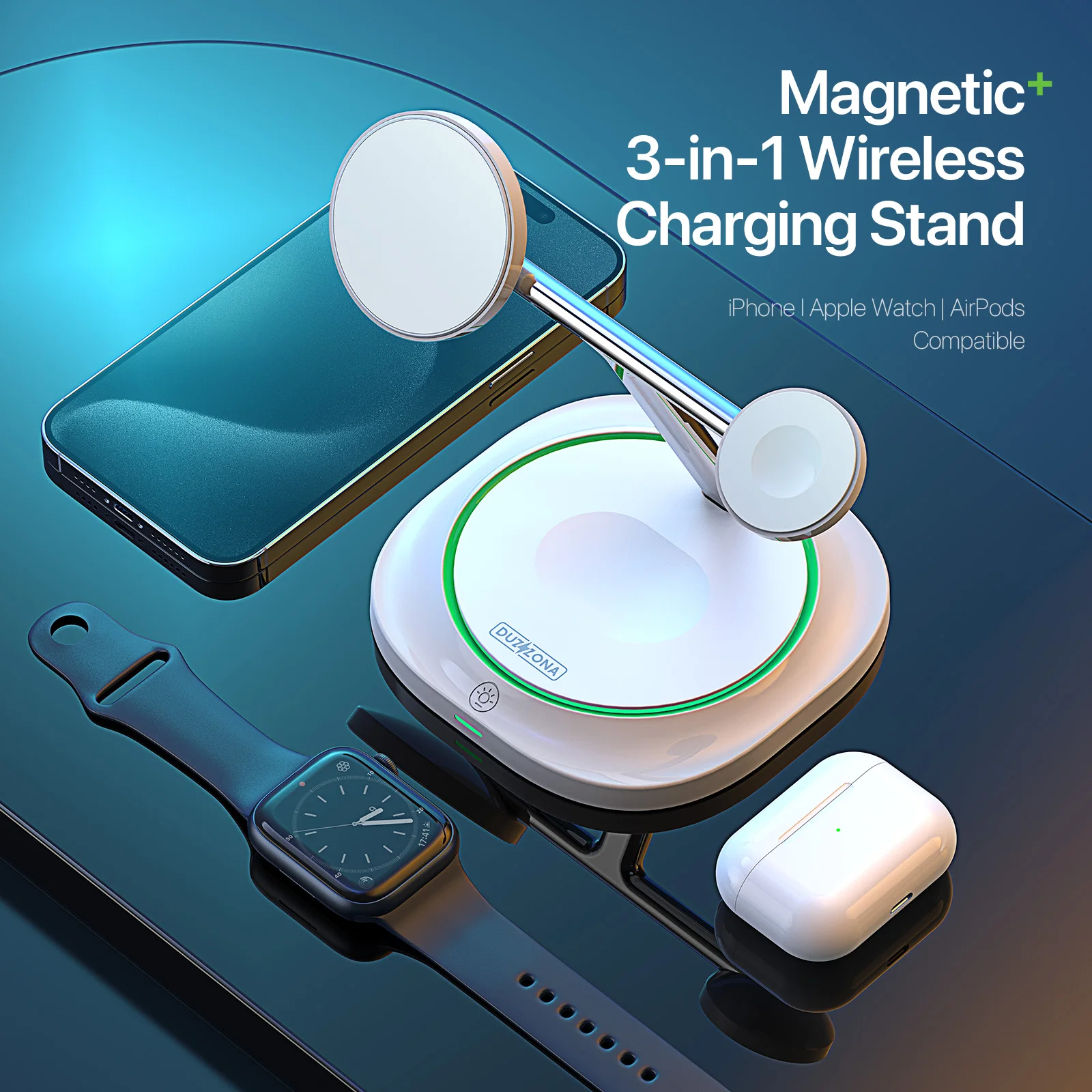 3-in-1-15W-Magnetic-Wireless-Charger-Stand-For-iPhone-15-14-13-12-Pro ...