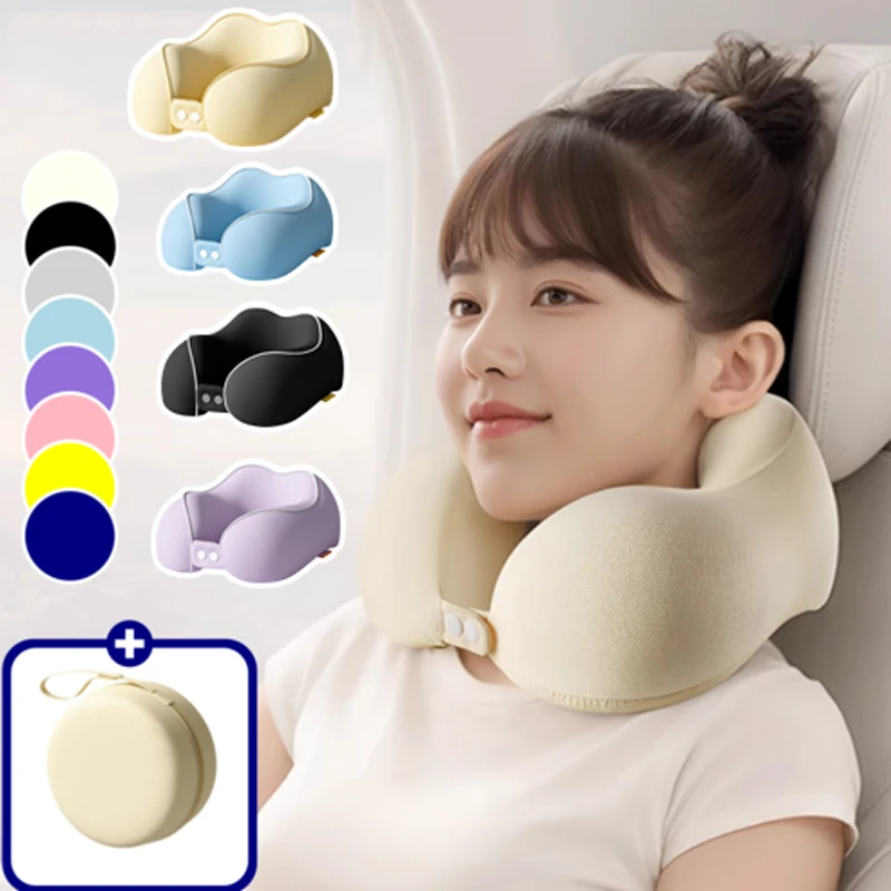 U Shaped Memory Foam Neck Pillows Soft Travel Pillow Massage Neck ...