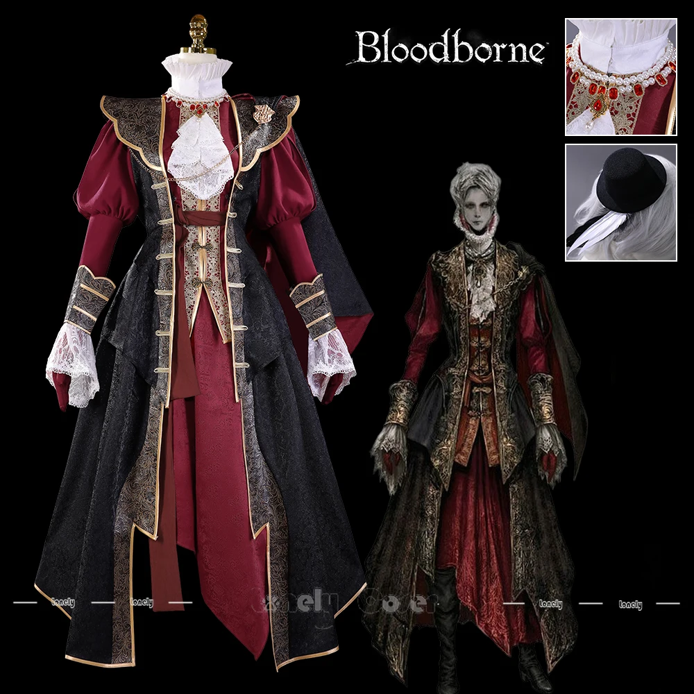 Bloodborne Cainhurst Knight Cosplay Costume Coat Dress Cloak Headwear ...
