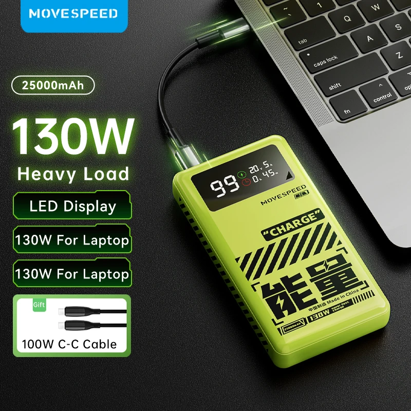 MOVESPEED-25000mAh-130W-Power-Bank-USB-Type-C-Fast-Charge-External ...