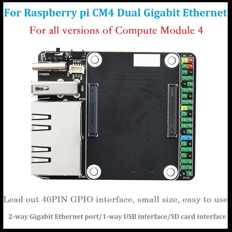 Waveshare 듀얼 기가비트 이더넷 CM4 확장 보드, 40 핀 GPIO 인터페이스, 라즈베리 파이 CM4 이더넷 모듈, 컴퓨팅 모듈 4 용| | - AliExpress