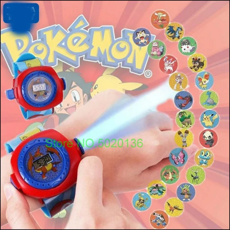 Pokemon Children's Watches 3d Cartoon 24 Pictures Projection Toy Watch ...