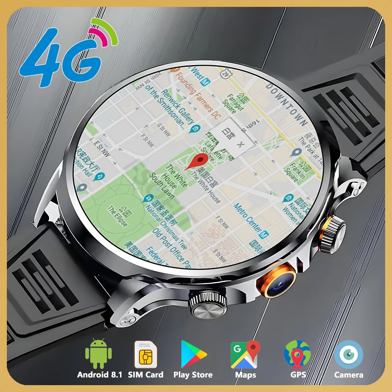 1.95-inch 3D Smartwatch 4G Network Android Smart Watch Support Google Play Maps Download APP GPS ...