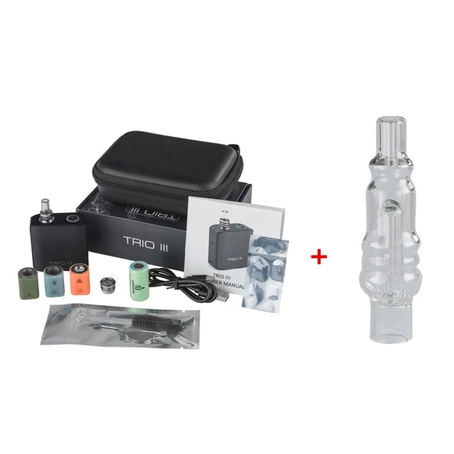 Original Trio III 3-in-1 Dry Herb & Wax & Thick Oil TC Vaporizer Kit ...