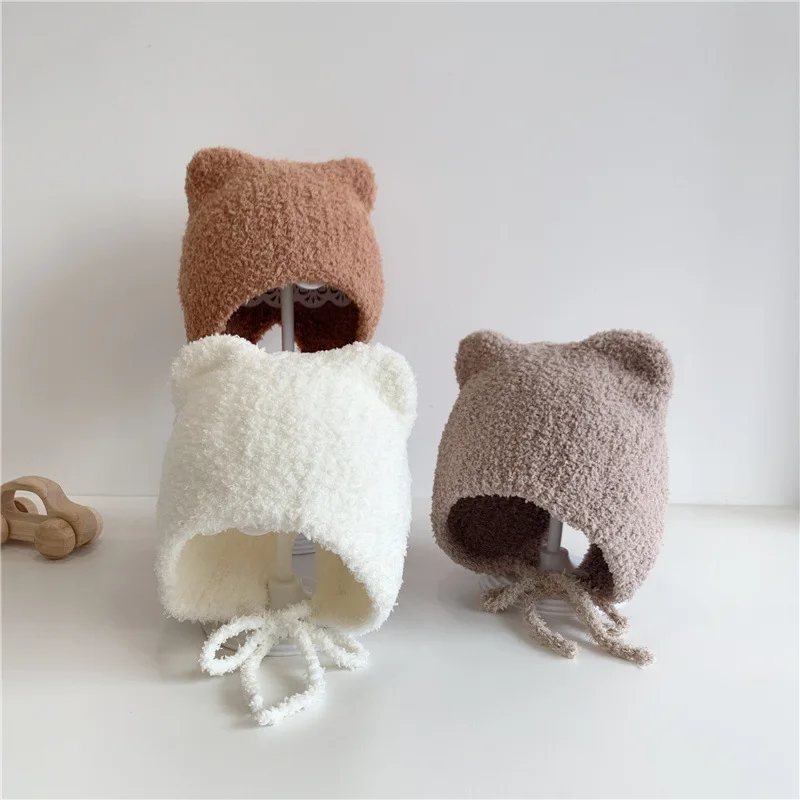 Solid-Color-Plush-Baby-Hat-Cute-Cartoon-Cat-Ears-Infant-Boy-Girl-Beanie ...