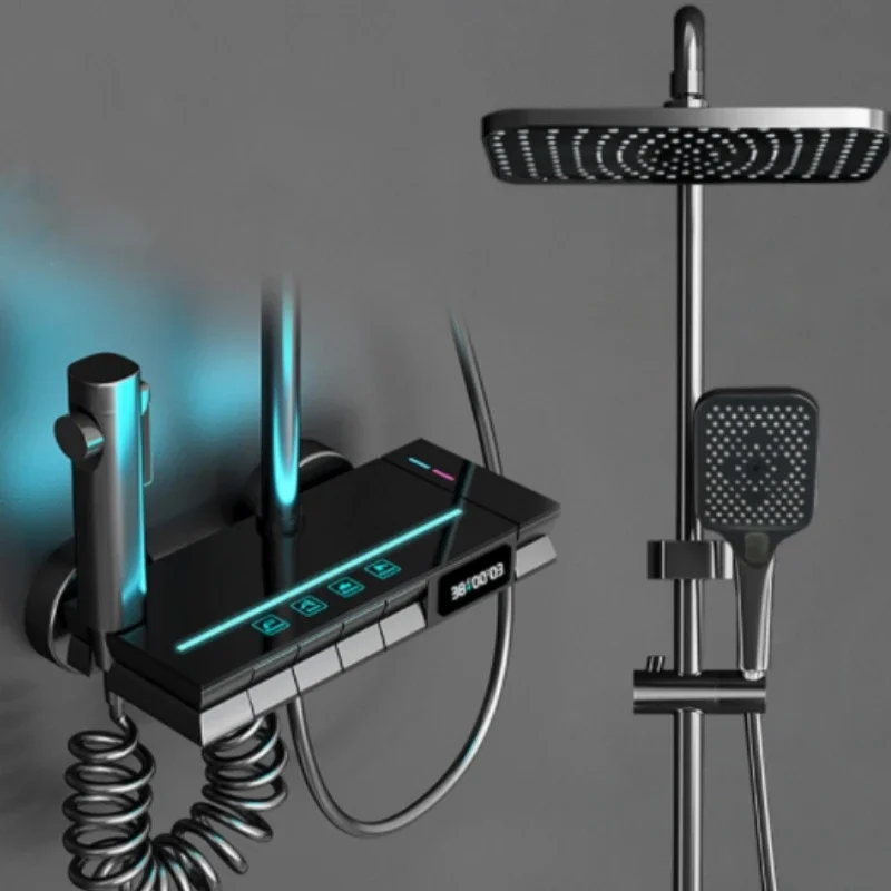 Sistema-de-ducha-de-ba-o-con-luz-LED-juego-de-cabezal-de-ducha-espejo ...