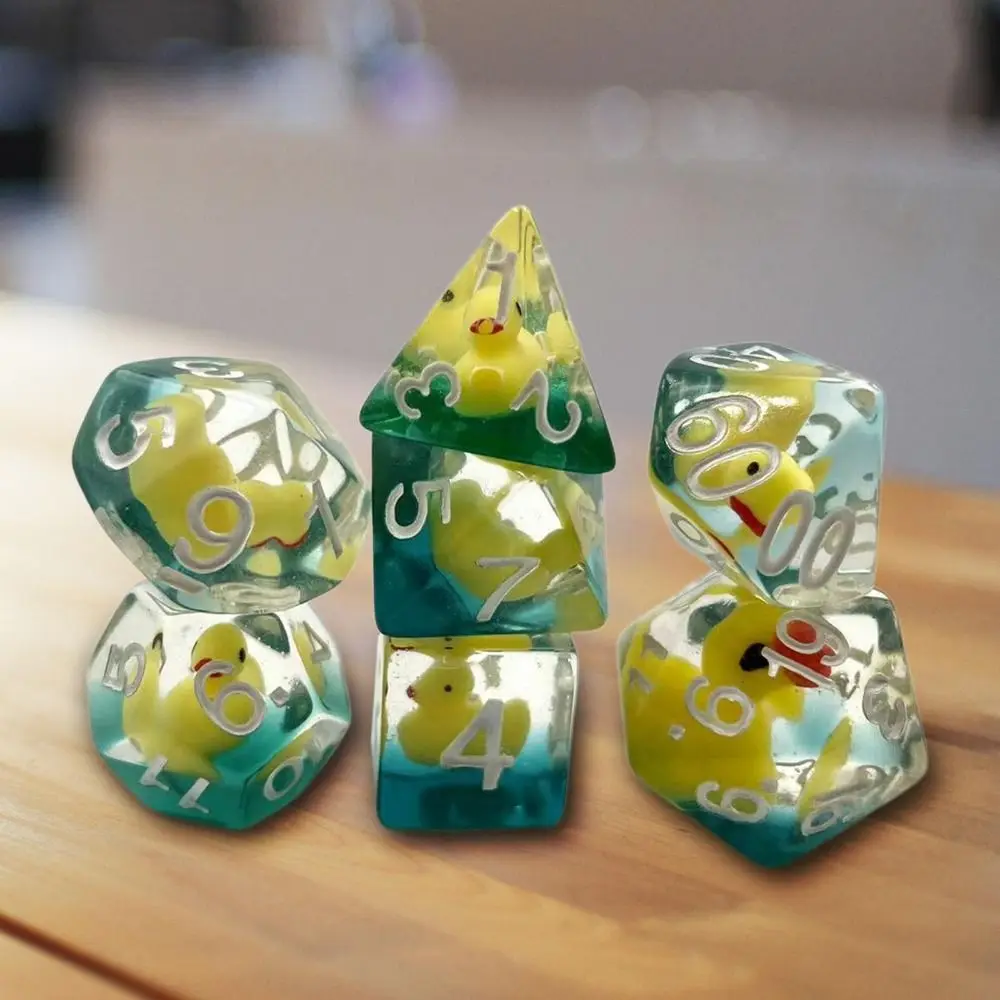 7Pcs-Set-Polyhedral-Digital-Dices-Filled-with-Ducks-Animal-Acrylic ...
