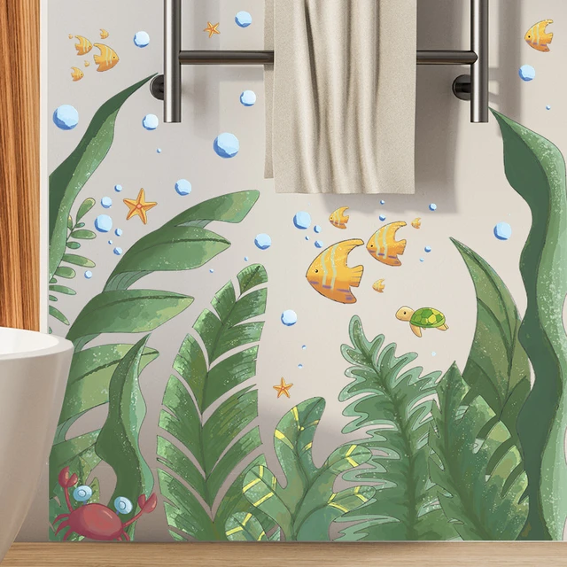 Kitchen Wall Decoration With Fishes And Seaweed Decal