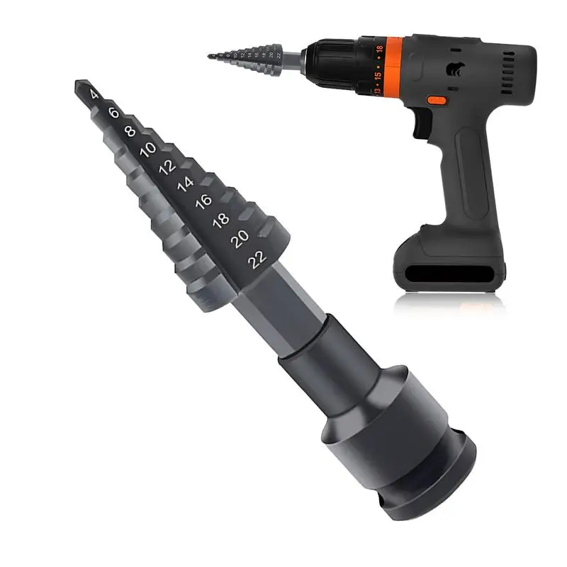 Step-Drill-Bit-For-Metal-Electric-Wrench-Drill-Bit-Stepped-Up-Bits-Home ...