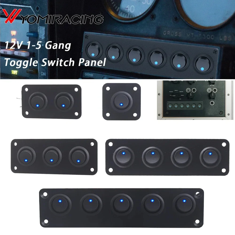 12V-1-5-Gang-Universal-Toggle-Switch-Panel-USB-Car-Boat-Marine-RV-Truck ...