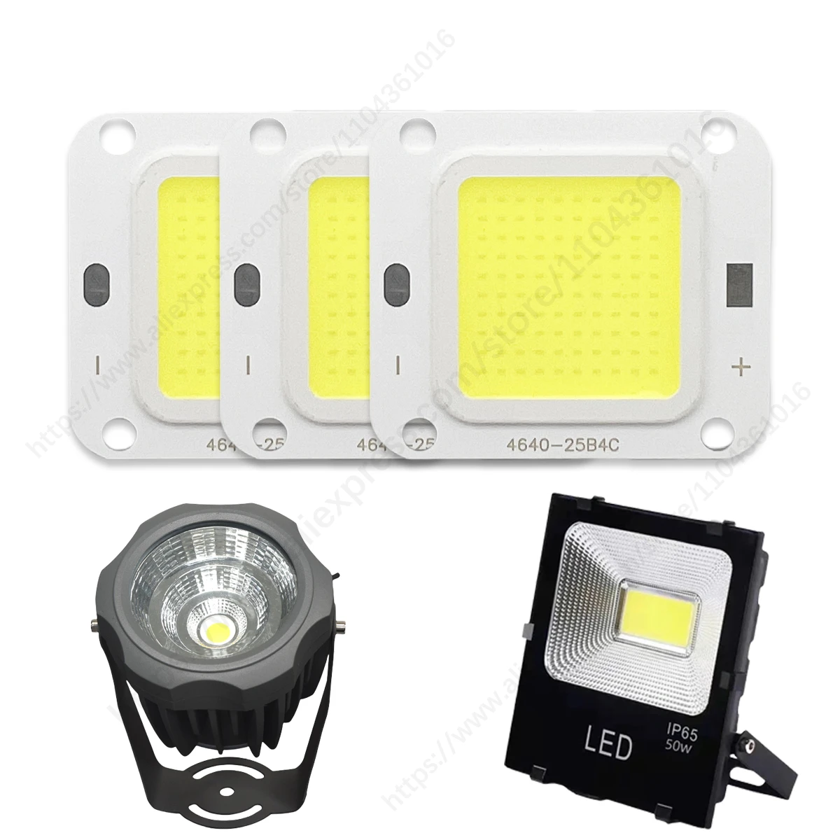 High Power 12V 30V 50W COB LED Projection Lamp Chip Light Spotlight ...