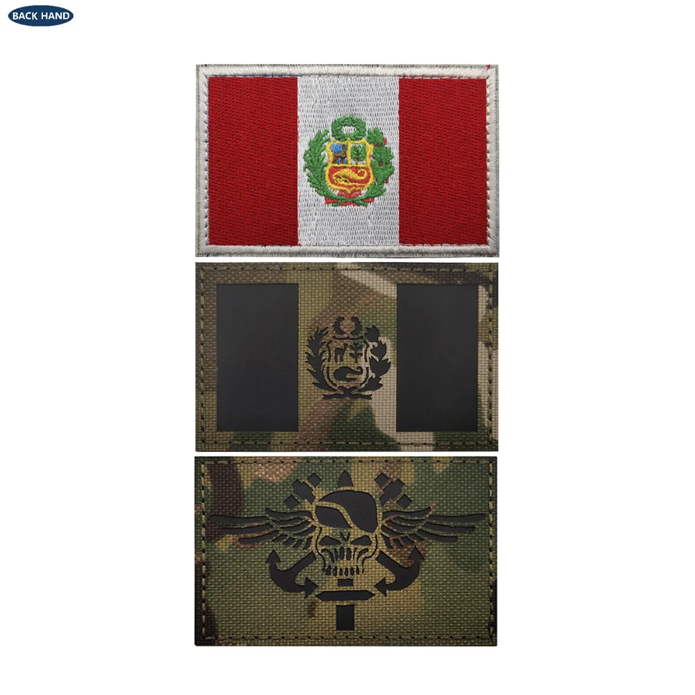 Peru-Flag-Armband-Embroidered-IR-Multicam-SKULL-Patches-Hook-Loop-Peru-Embroidery-Badges ...