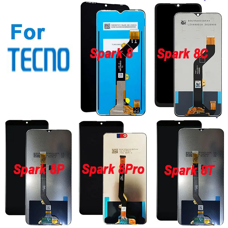 Display-For-Tecno-Spark-8-KG6-KG6k-Spark-8C-KG5k-Touch-Screen-For-Tecno ...