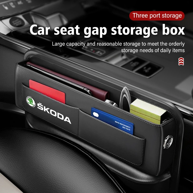 For-Skoda-Car-Seat-Gap-Pocket-Storage-Box-Phone-Holder-Accessories ...