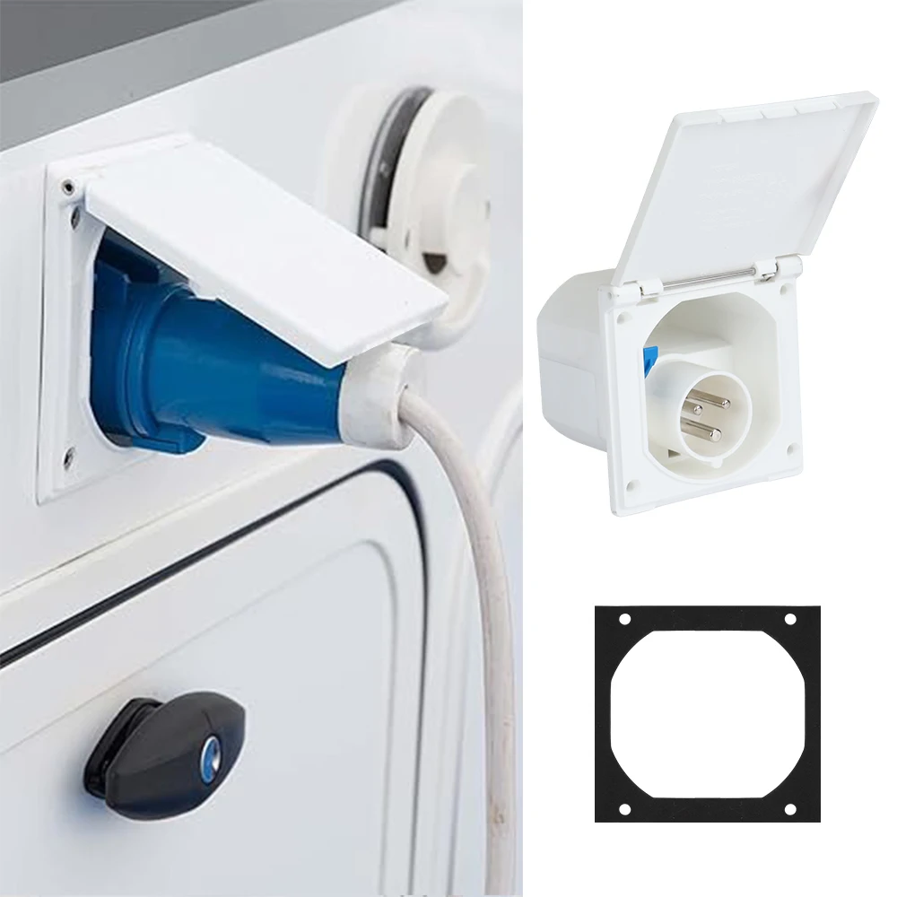 1Pc RV External Electrical Socket With Cover 220V-250V16A Waterproof ...