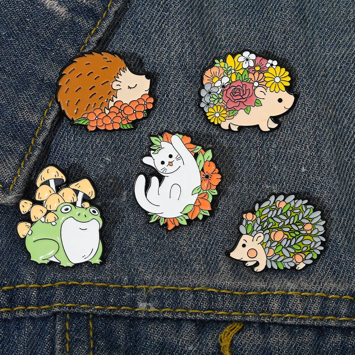 Funny-Animal-Enamel-Pin-Hedgehog-Cartoon-Decorative-Lapel-Pin-for ...
