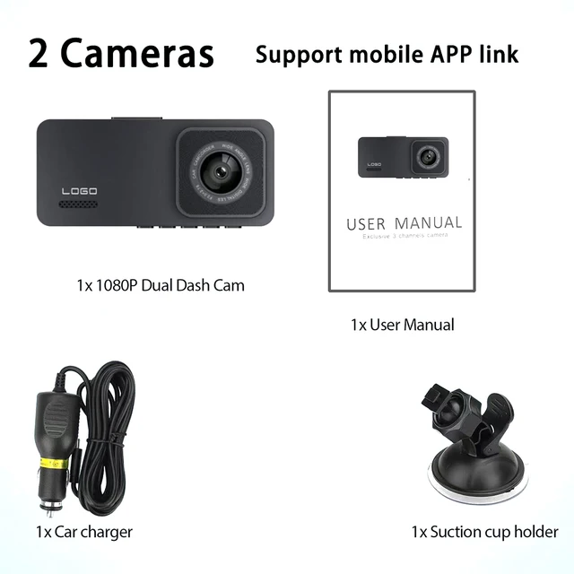 3 Channel Car DVR HD 1080P 3-Lens Inside Vehicle Dash CamThree Way ...