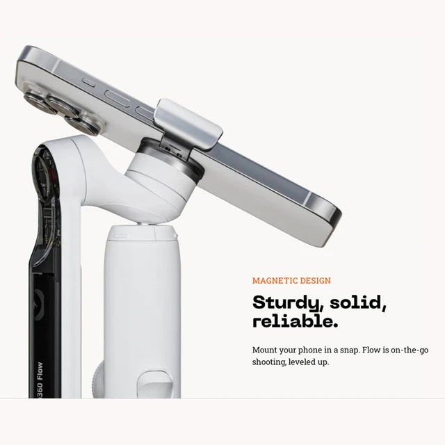 Insta360 Flow Gray AI-Powered Smartphone Stabilizer Auto Tracking Gimbal 3-Axis Stabilization ...