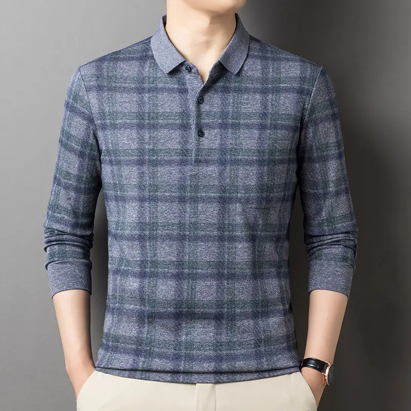 Fashion-Men-Cotton-Plaid-Polo-Shirts-Spring-Autumn-Basic-Long-Sleeve ...