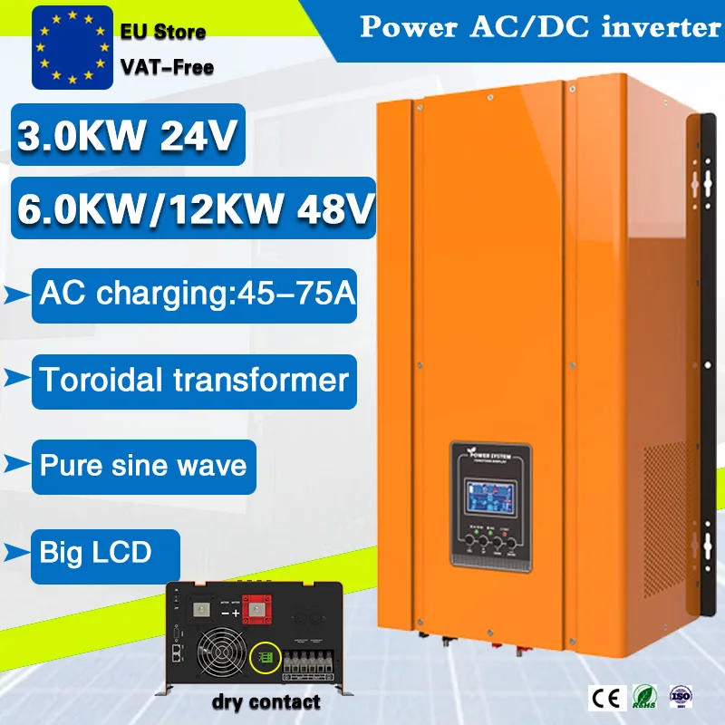 3KW 6KW 12KW Solar Inverter Pure Sine Wave of Off Grid Toroidal DC 48V ...
