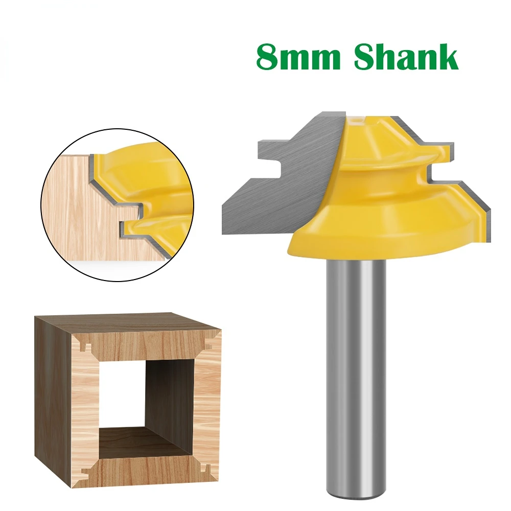 1-pc-8mm-shank-45-Degree-Lock-Miter-Router-Bit-Tenon-Milling-Cutter ...