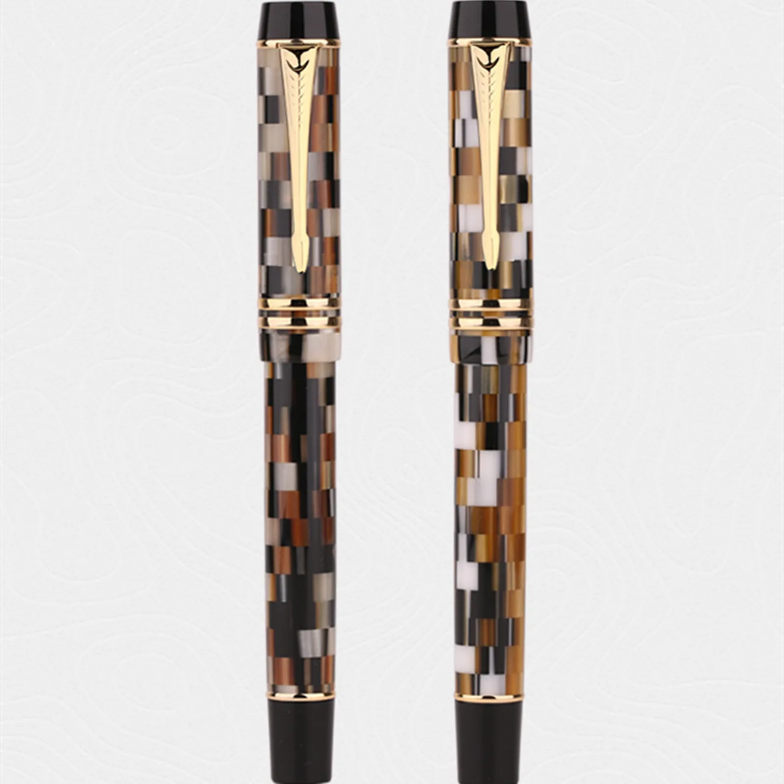 MAJOHN-M600-Resin-Fountain-Pen-with-Converter-Checkerboard-BOCK-Nib-0-5 ...