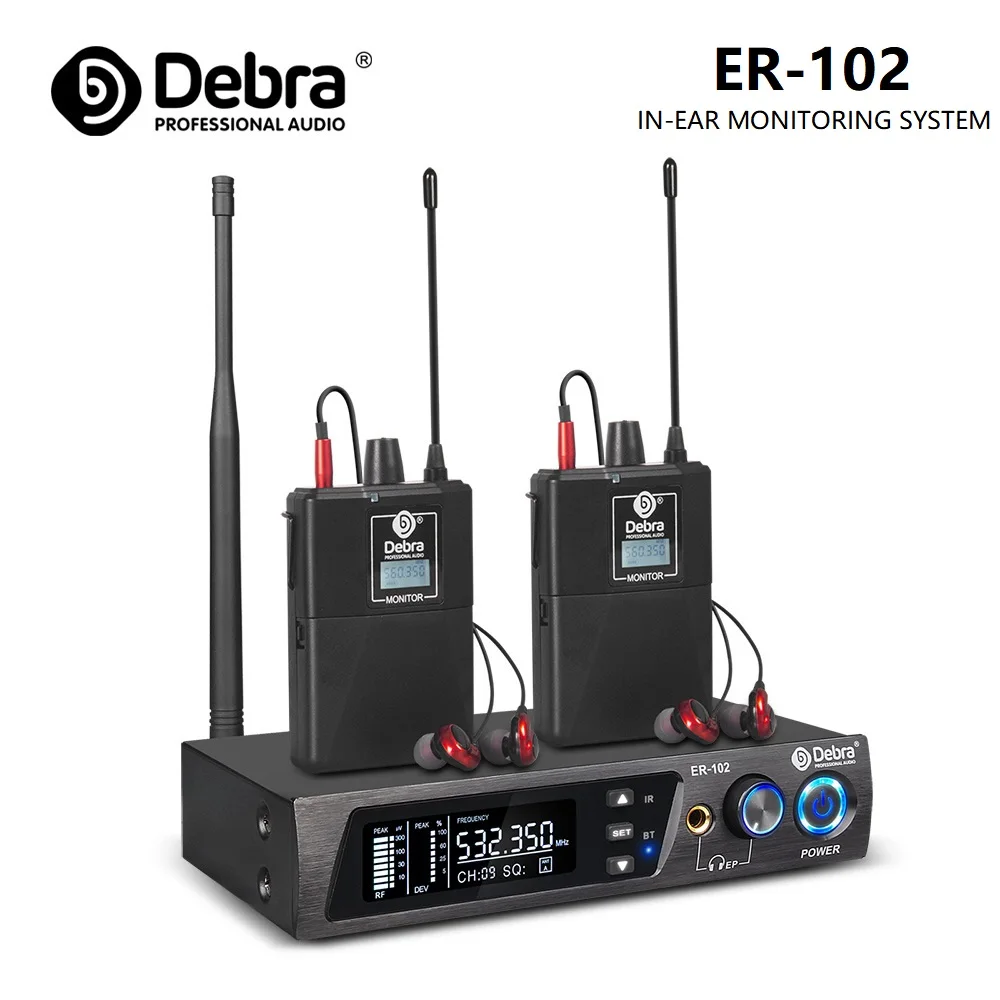 Debra-ER-102 de Audio inalámbrico UHF, sistema de control de oído ...