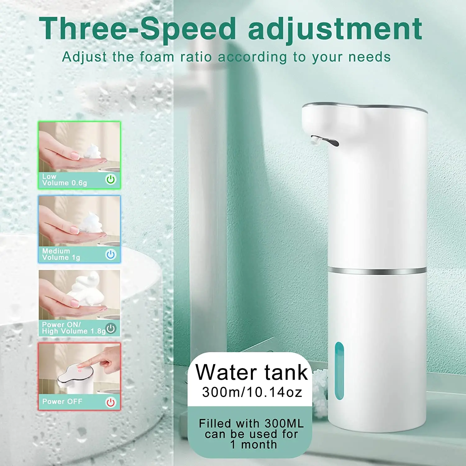 Foam-Soap-Dispenser-Automatic-Touchless-Sensor-USB-Smart-Foam-Machine-300ML-Infrared-Liquid-Soap ...