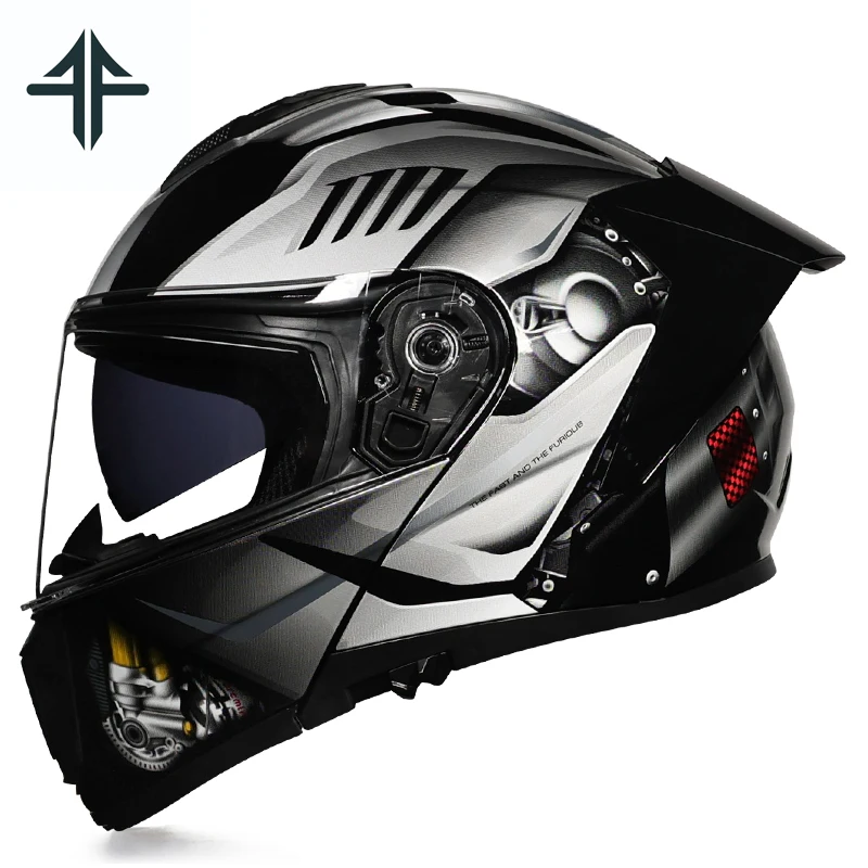 FF Modular Motorcycle Helmet Full Face Flip Up Robot Design Double ...