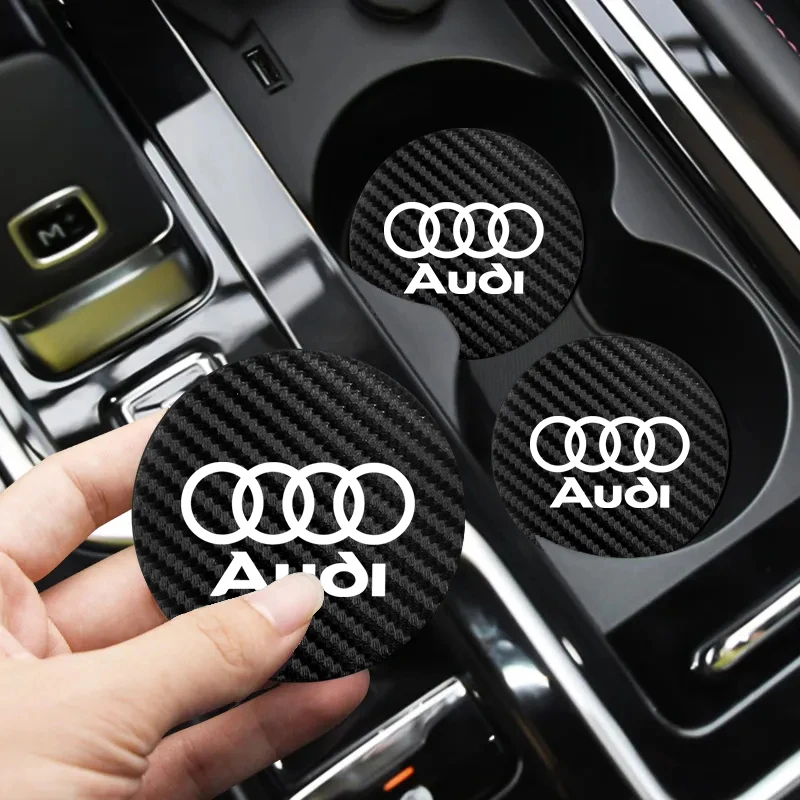 2Pcs-Leather-Coaster-Anti-noise-Water-Cup-Pad-Cushion-For-Audi-A1-A2-A3 ...