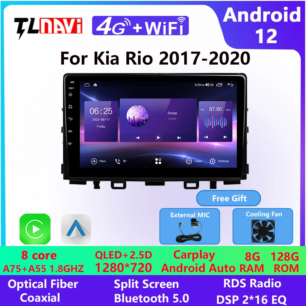 8G128G-Android12-Car-Radio-Stereo-For-Kia-RIO-2017-2018-2019-2020 ...