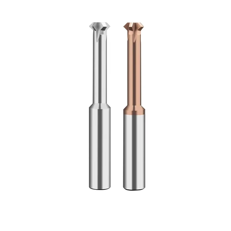 KLOT TiCN coated Carbide Twin Cutter Chamfer End Mill 90 Degree HRC60 Double Angle C45 Chamfer ...