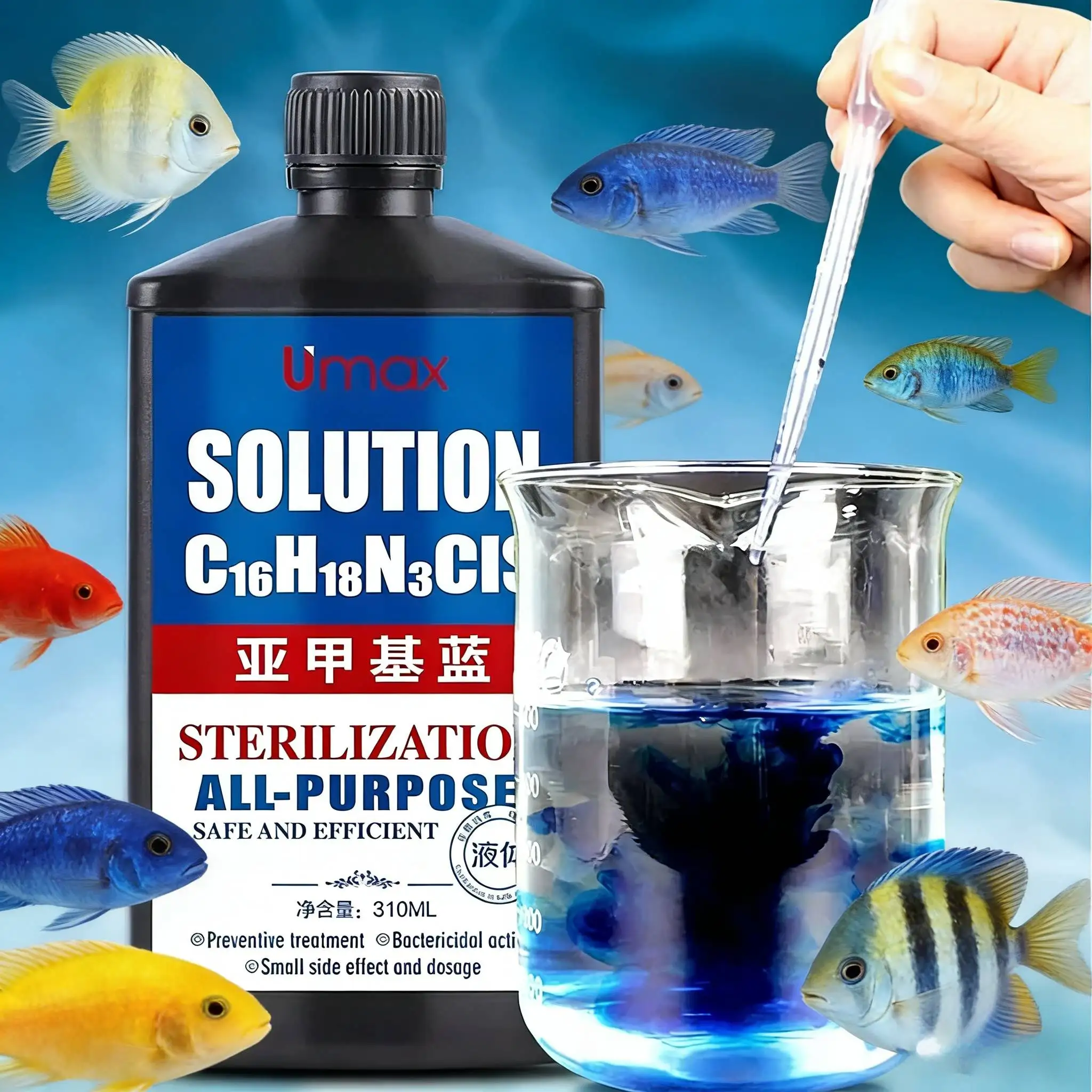 NEW 310ML Methylene Blue Solution Ornamental Fish for Aquarium Removal ...