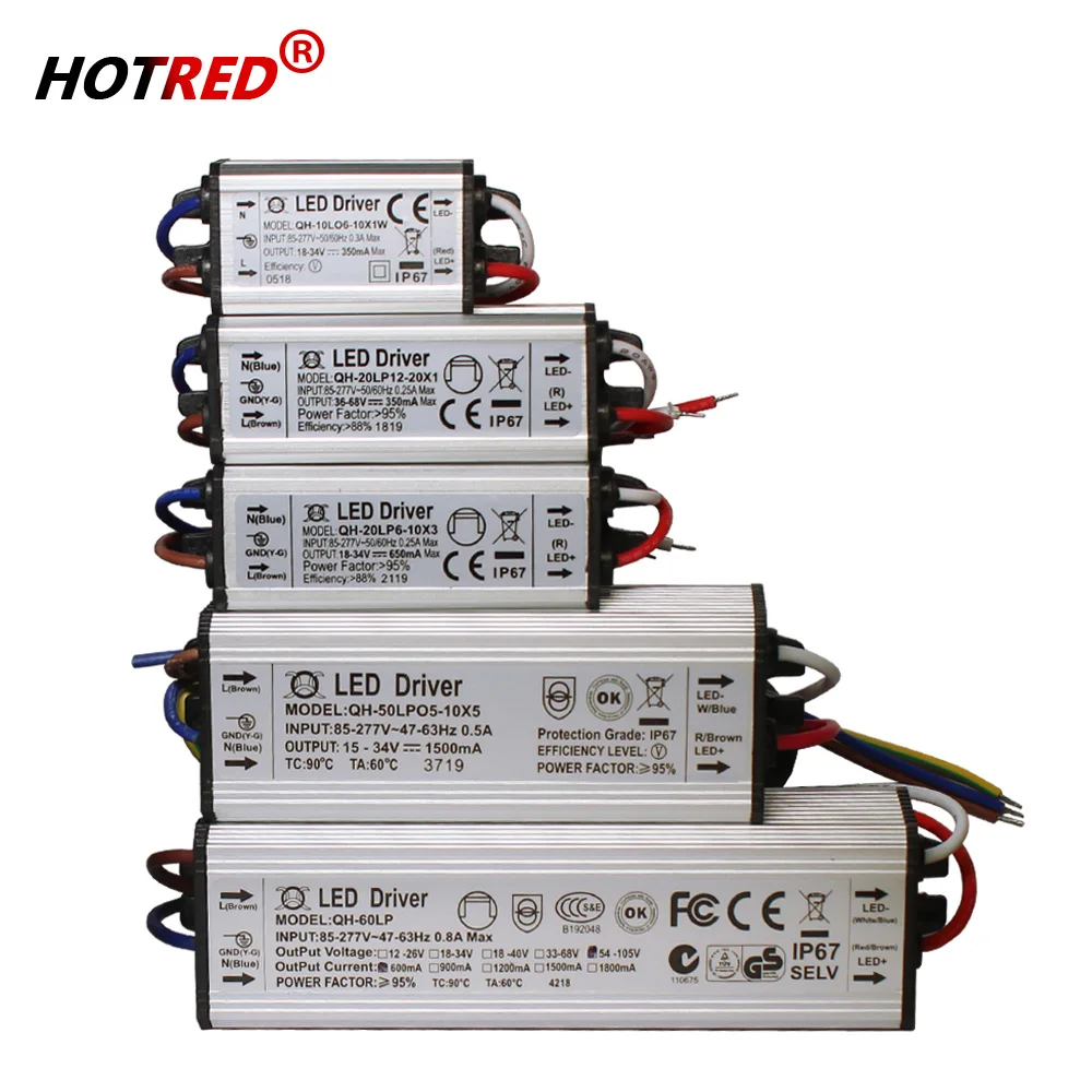 LED Driver 10W 20W 30W 50W 100W Adapter Transformer AC85V-277V to DC3V ...