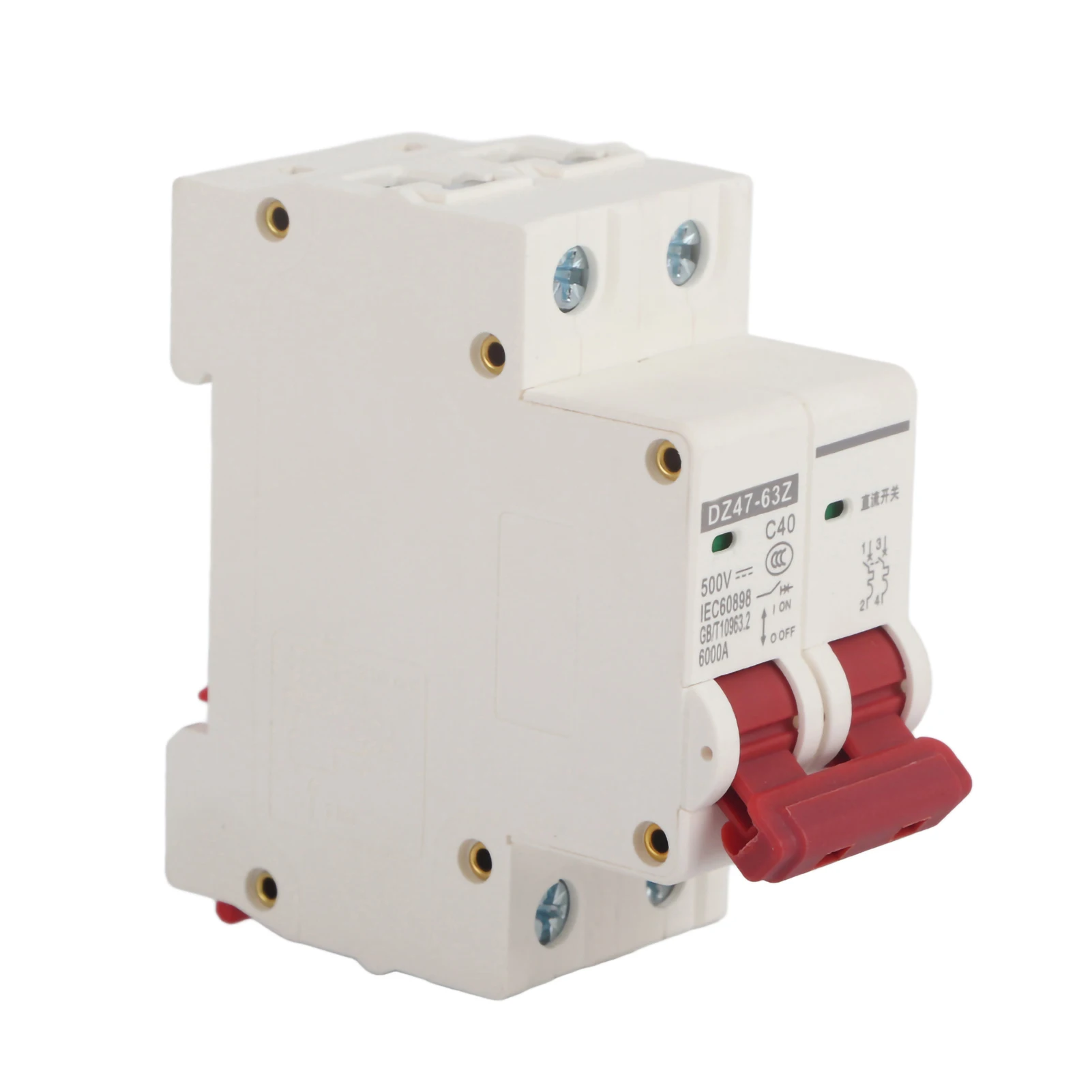 2P 40A DC 500V Mini Circuit Breaker MCB Safety Breaker DZ47‑63Z‑2P ...