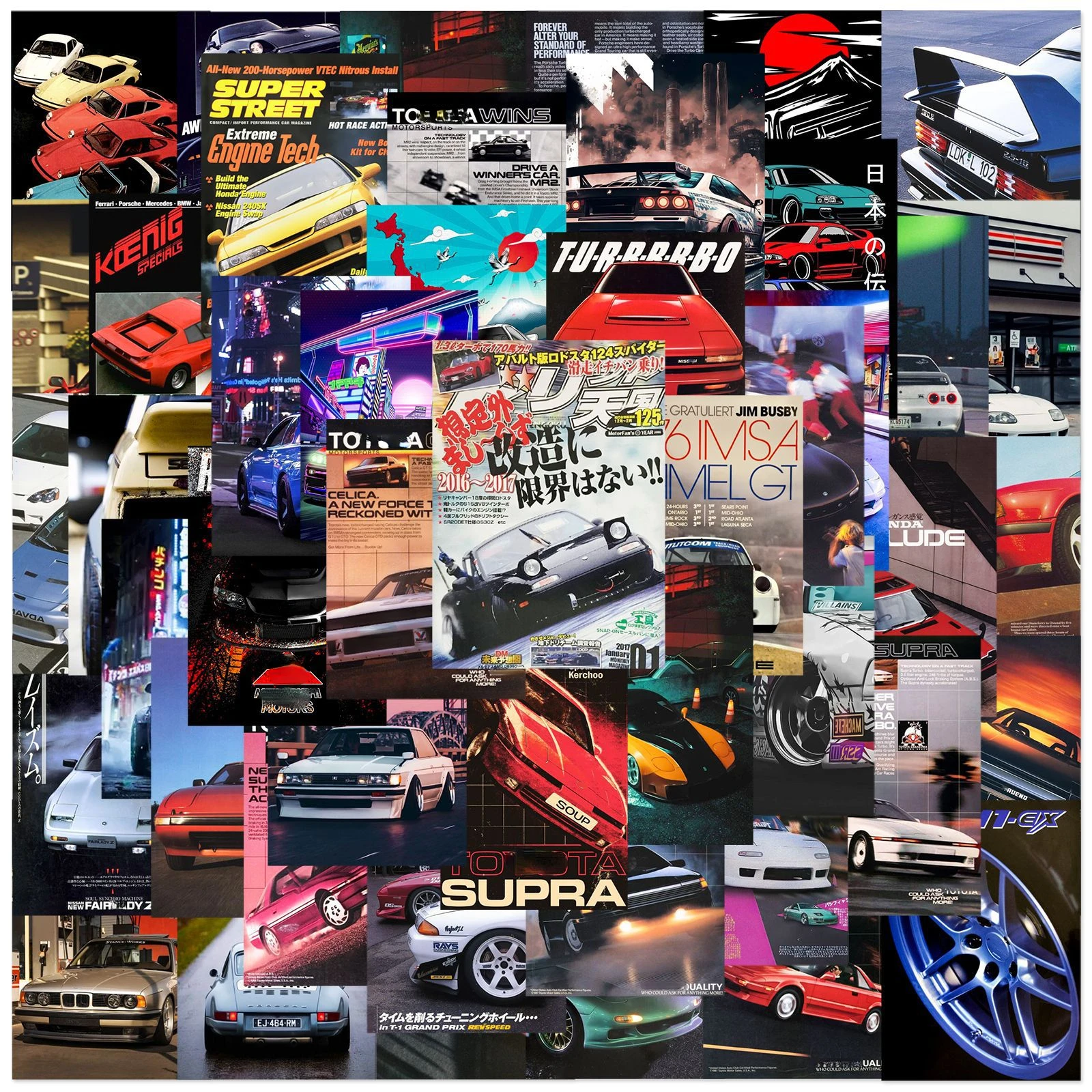 10/30/50PCS JDM Retrofit Racing Car Graffiti Stickers for Laptop Skateboard Luggage Guitar Bike ...
