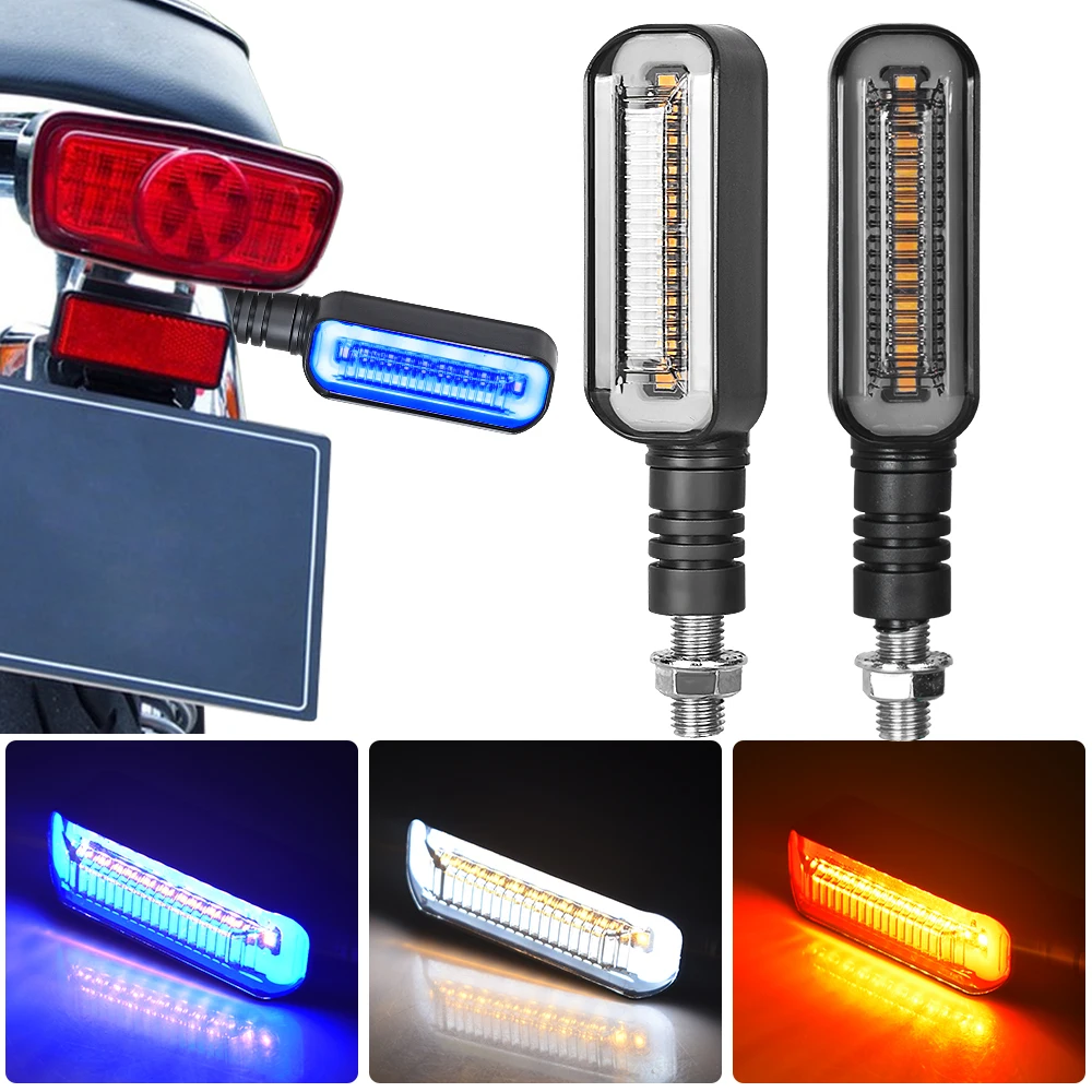 2PCS Universal Motorcycle LED Turn Signals 12V Waterproof Flasher ...